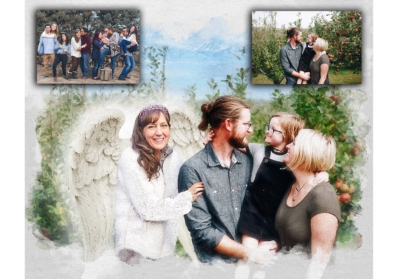 Add Deceased Loved One With Angel Wings Add Lost Love One to - Etsy