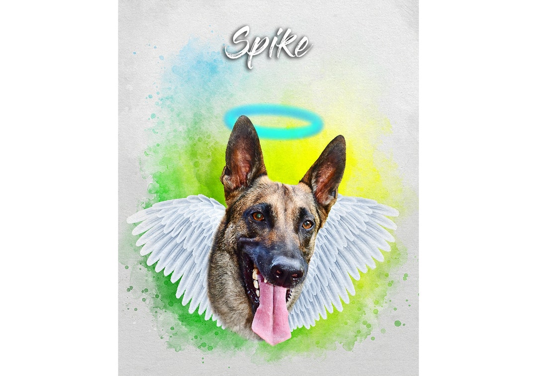 Add Angel Wings to Pet, Dog Loss Portrait With Angel Wings, Custom Pet ...