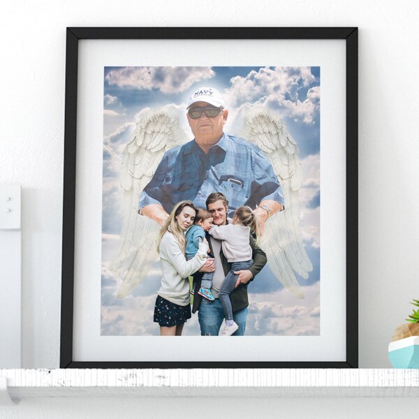 Family Portrait With Angel Wings - Etsy