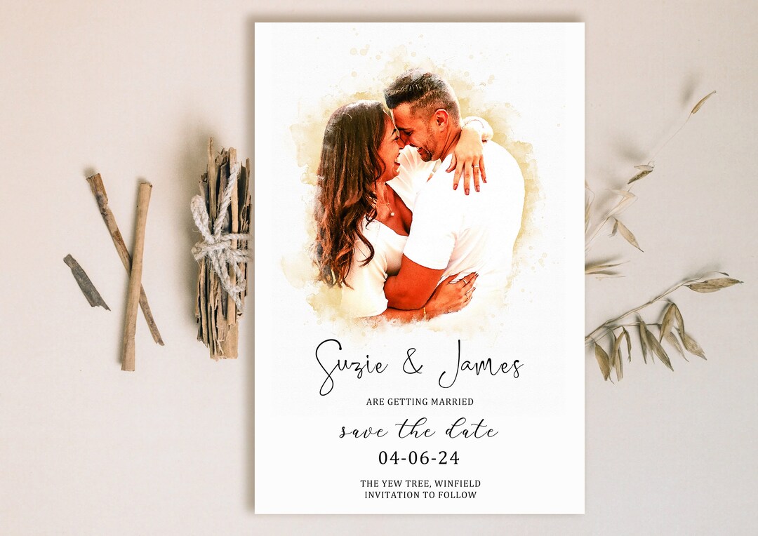 Custom Save the Date Wedding Invitation Artwork, Personalized Wedding ...