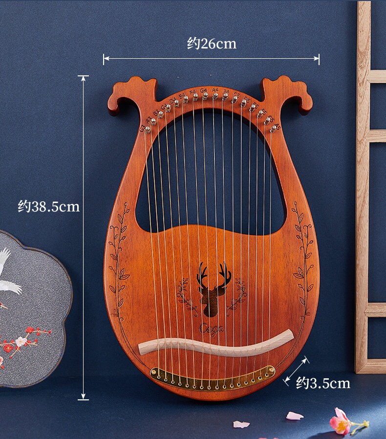 16 String Lyre Harp Portable Wood Harp Easy-to-learn String - Etsy