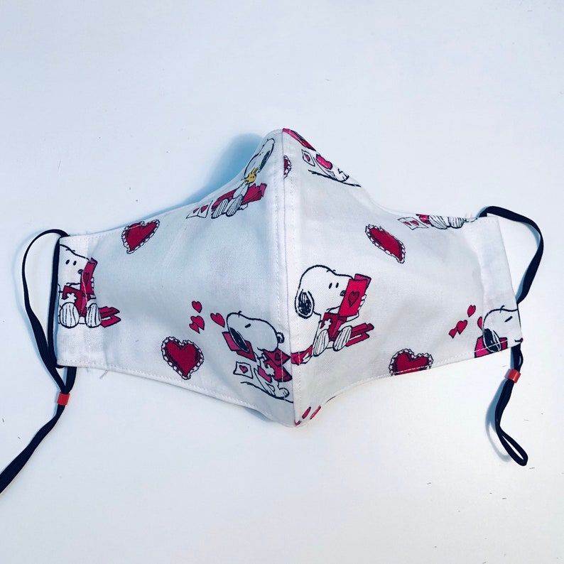 Adult/kids White Peanuts Snoopy Face Mask With Filter Pocket | Etsy