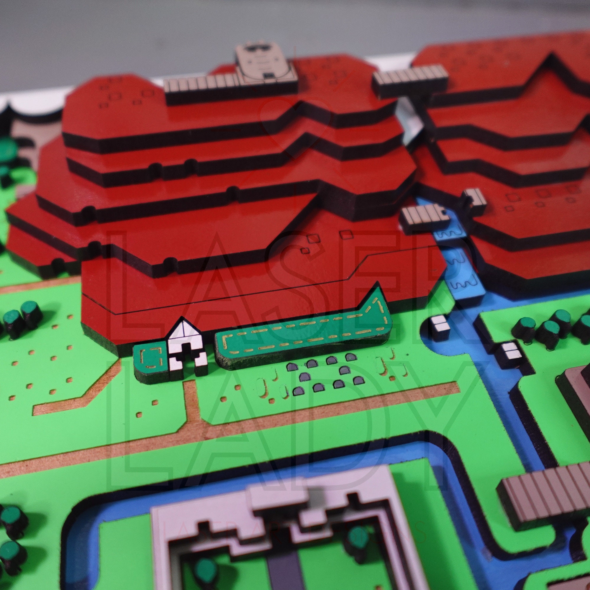Retro 8 Bit Vintage Videogame 3D Adventure Map Super Detailed Laser Cut ...