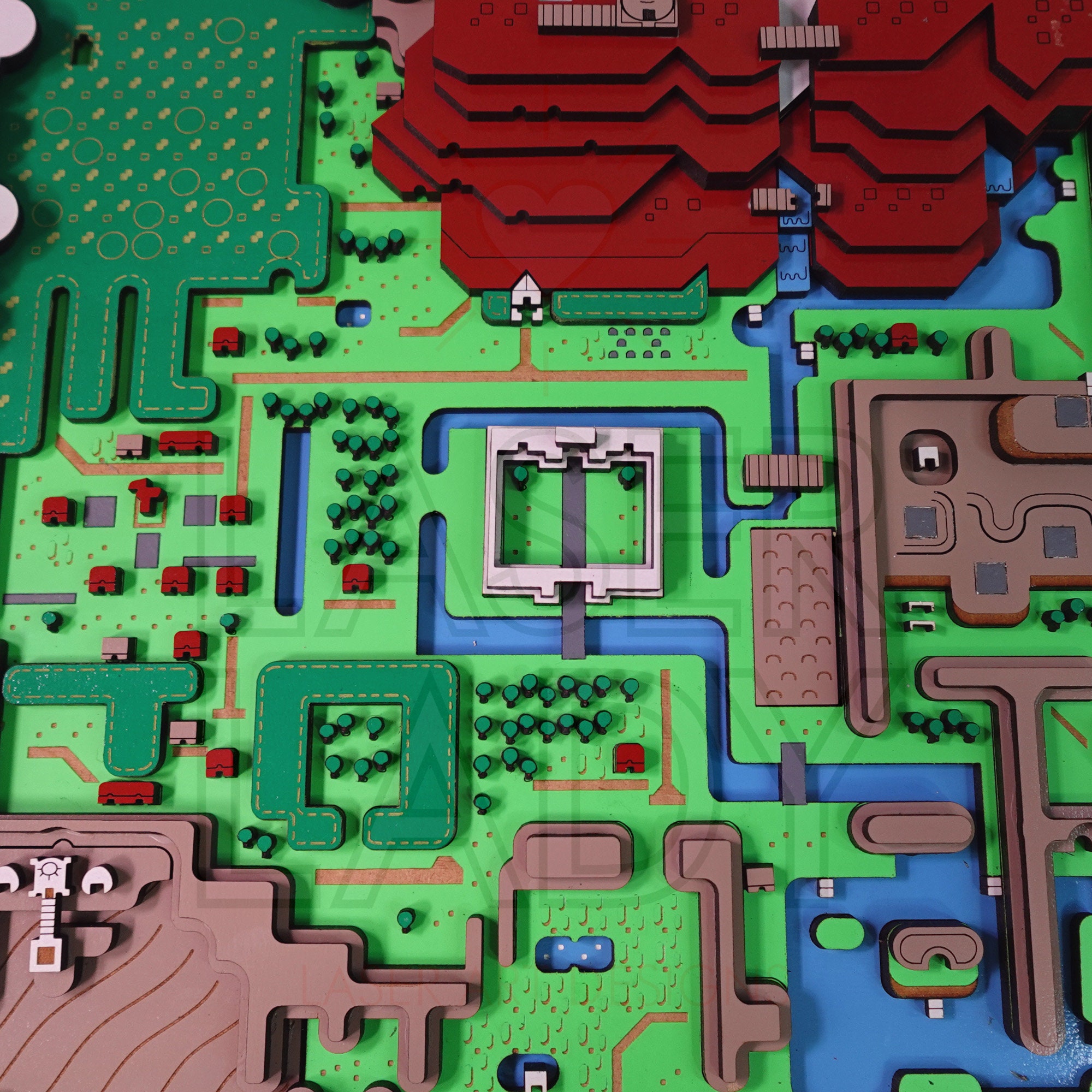 Retro 8 Bit Vintage Videogame 3D Adventure Map Super Detailed Laser Cut ...
