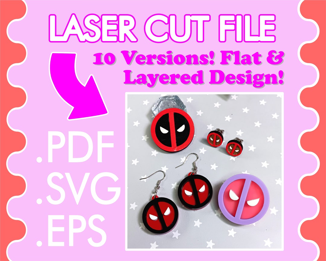 Comic Con Dead Face Logo Laser Cut Layered Jewelry Vector File .PDF ...
