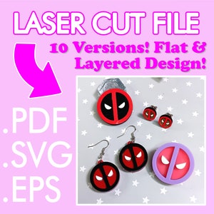 Comic Con Dead Face Logo Laser Cut Layered Jewelry Vector File .PDF ...
