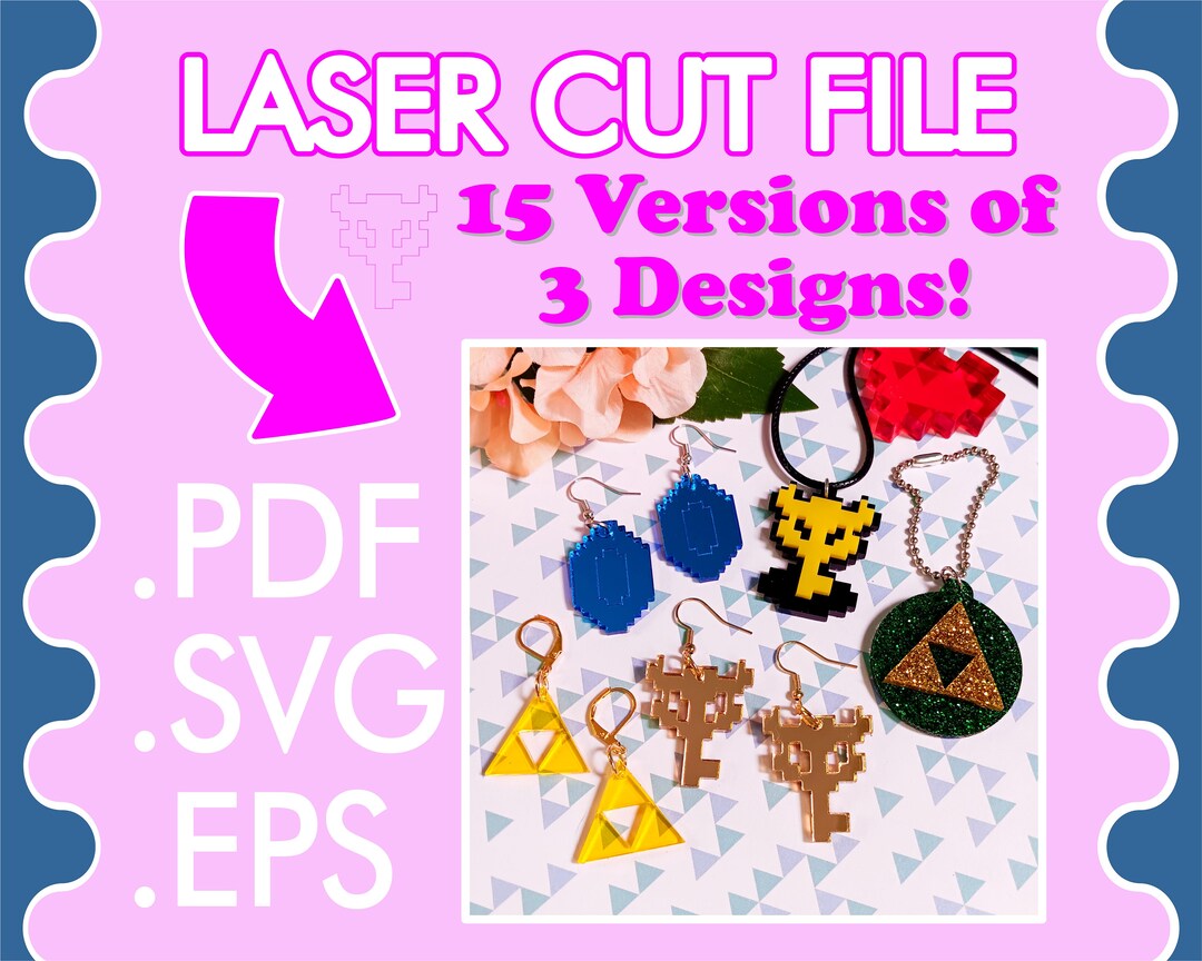 Retro 8 Bit Vintage Videogame Adventure Laser Cut Jewelry File ~ .PDF ...