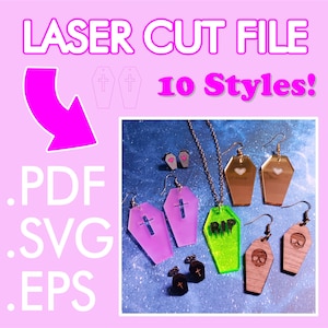 Halloween Spooky Rip Coffin Casket Laser Cut Jewelry Vector Files ...