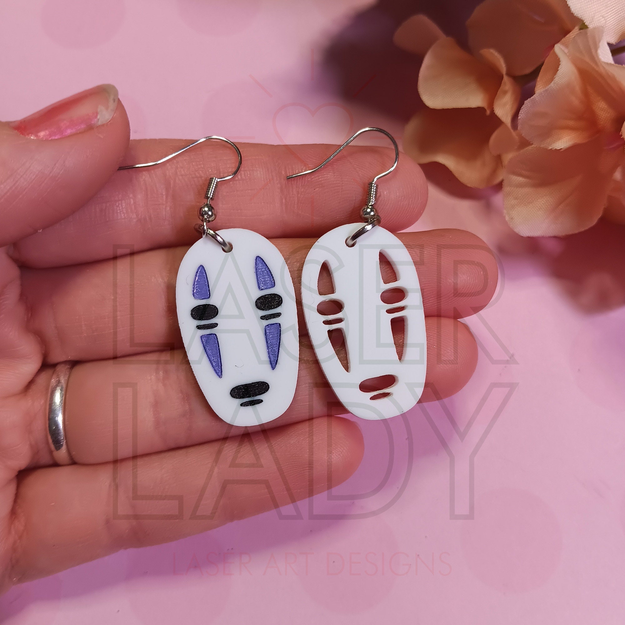 Spirited No Face & Bath Tokens Laser Cut Jewelry Download Vector File ...