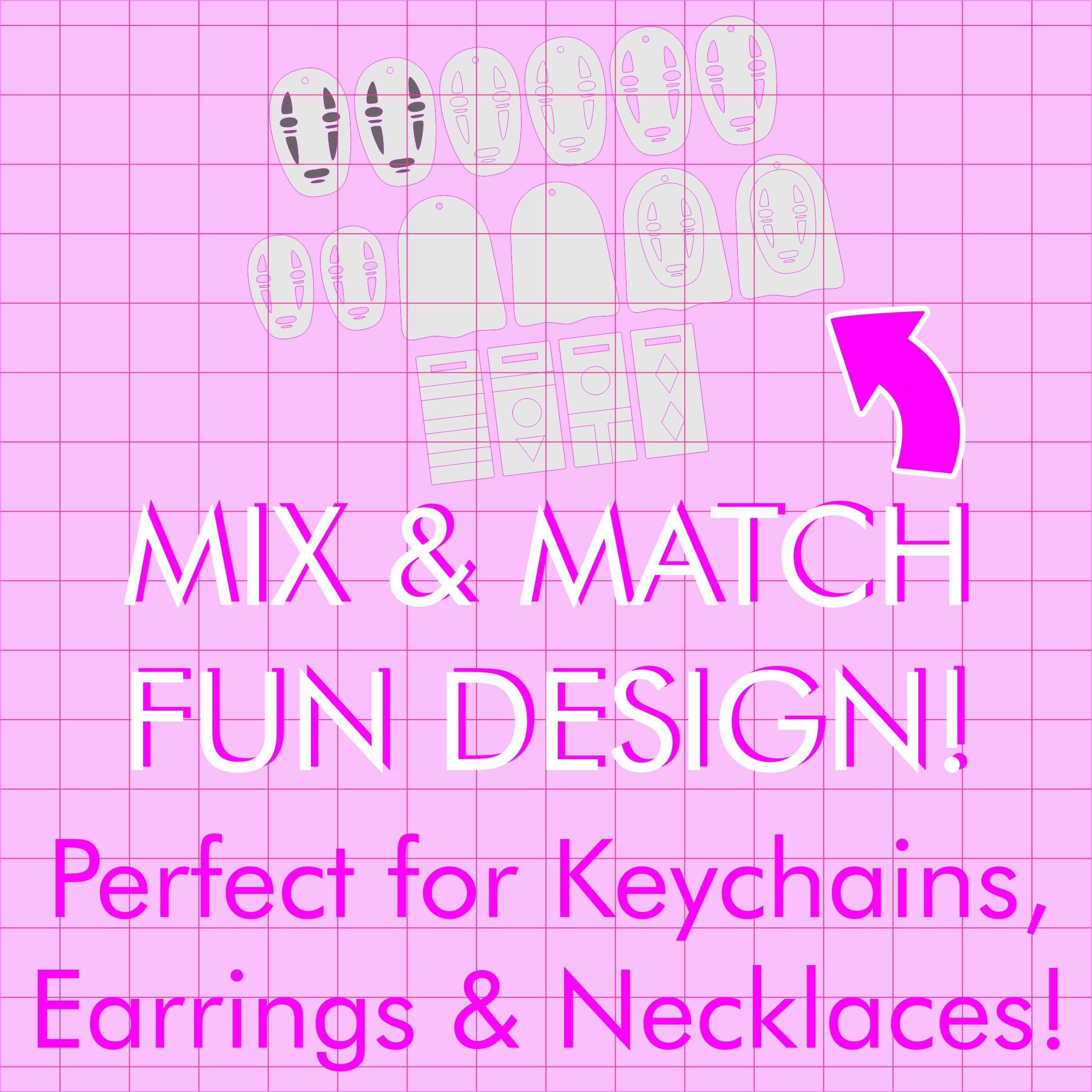 Spirited No Face & Bath Tokens Laser Cut Jewelry Download Vector File ...