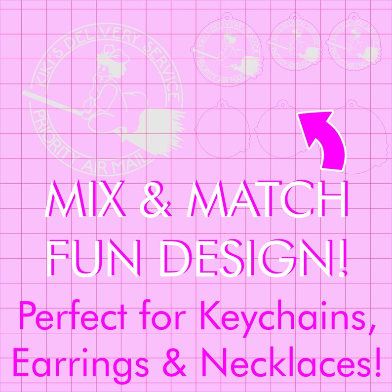 Anime Witch Delivery Service Laser Cut Jewelry Download Vector File ...