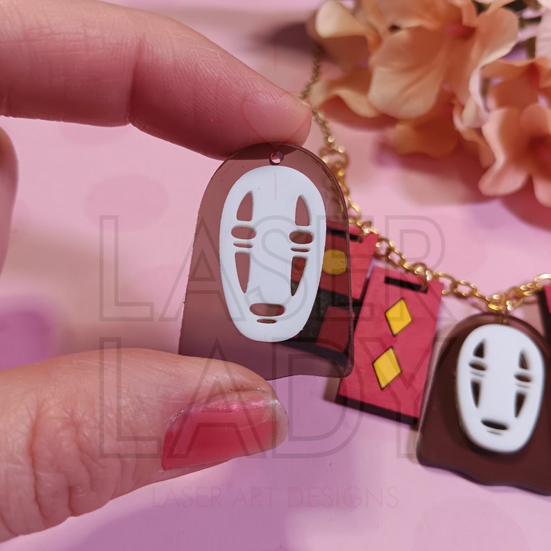 Spirited No Face & Bath Tokens Laser Cut Jewelry Download Vector File ...