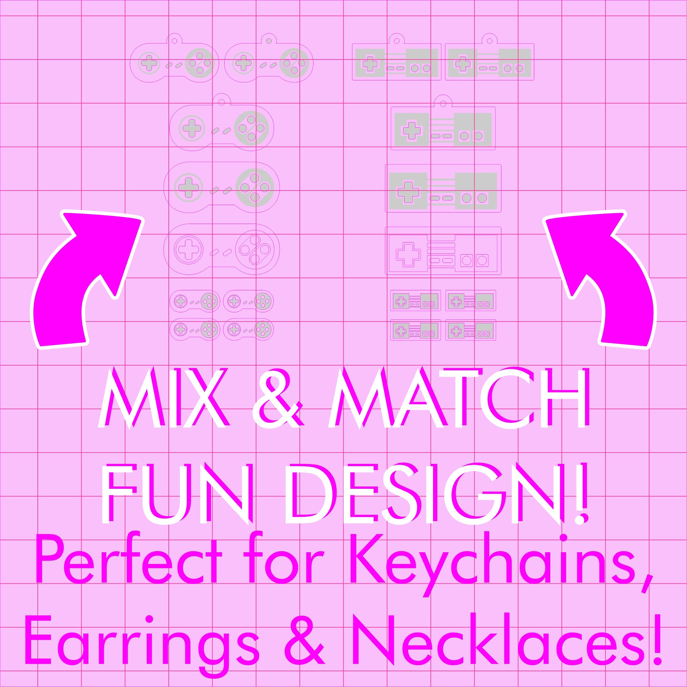 Retro 80s 90s Video Game Controller Jewelry Pop Culture Gamer Laser Cut ...
