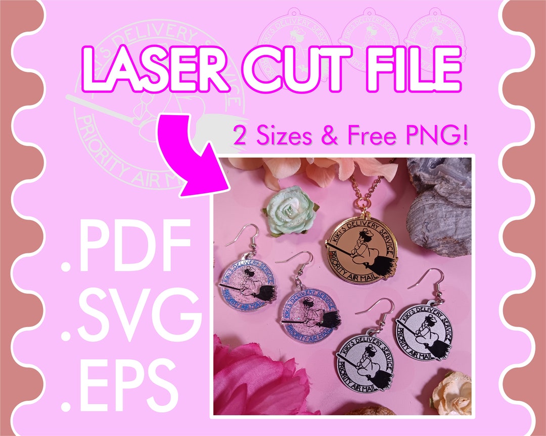 Anime Witch Delivery Service Laser Cut Jewelry Download Vector File ...