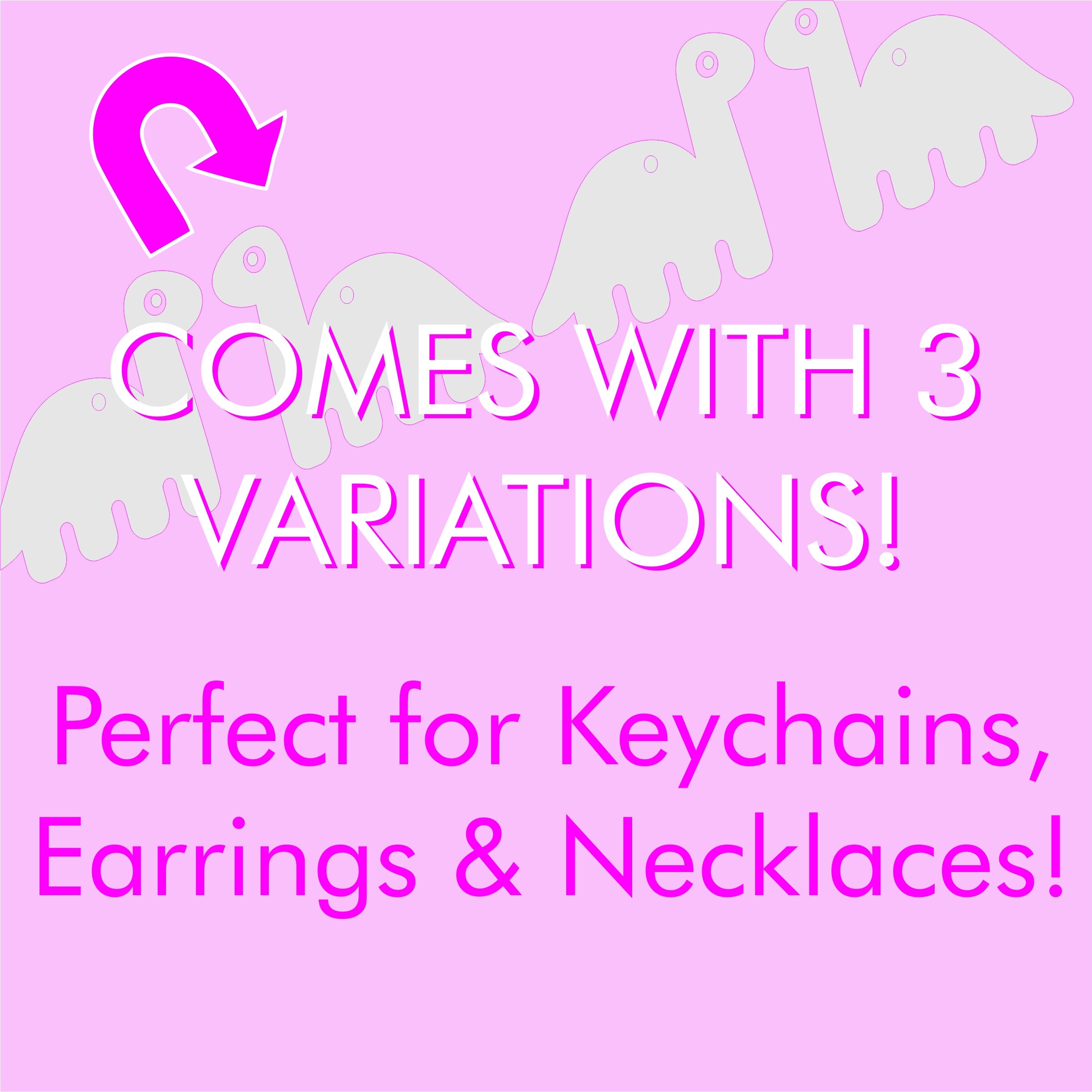 Cute Dinosaur Brontosaurus Jewelry Laser Cut File .PDF .SVG .EPS Laser ...