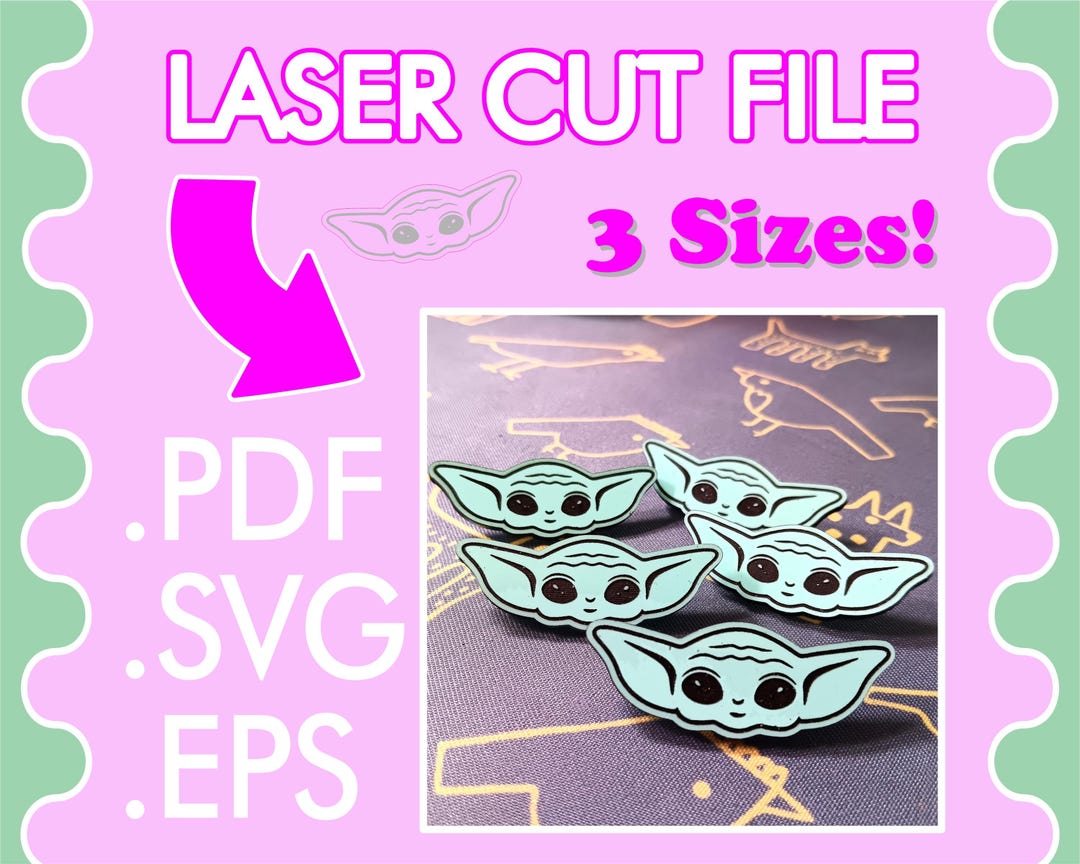 Star Galaxy Baby Grogu Yoda Alien Face Jewelry Laser Cut File ~ .PDF ...