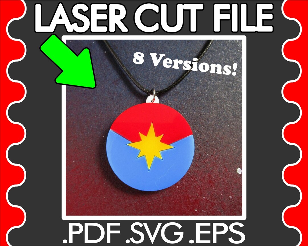 Captain Superhero Marvel Costume Logo Layered Laser Cut Jewelry File ...