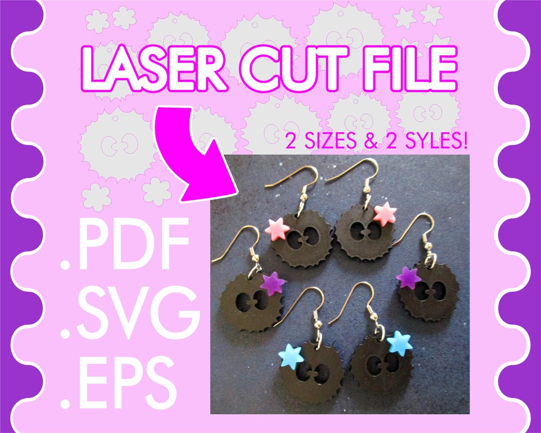 Obscure Soot Monster Sprite Earrings Jewelry Laser Cut Vector File ...