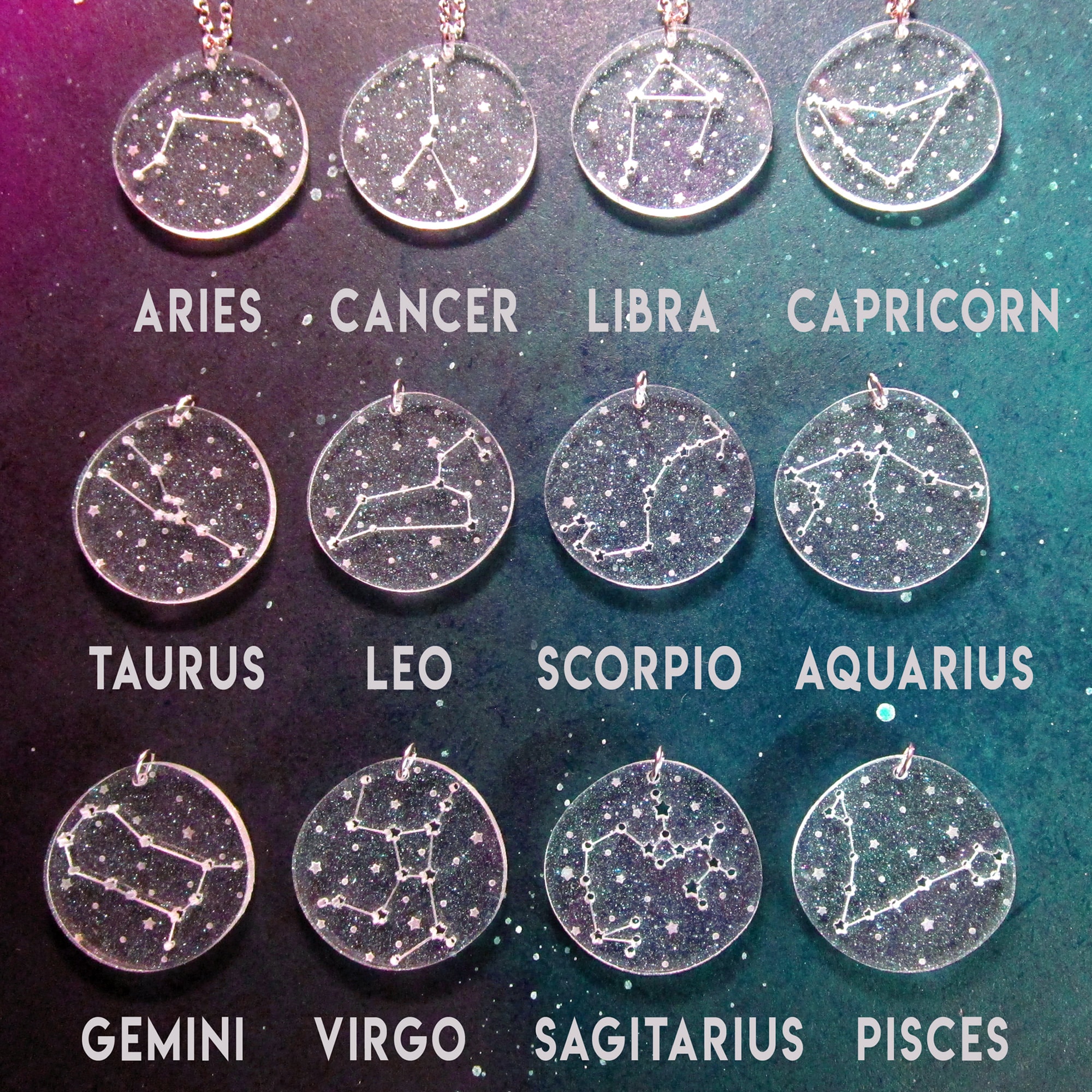 Zodiac Star Constellation Astronomy Sign Symbols Laser Cut Jewelry ...