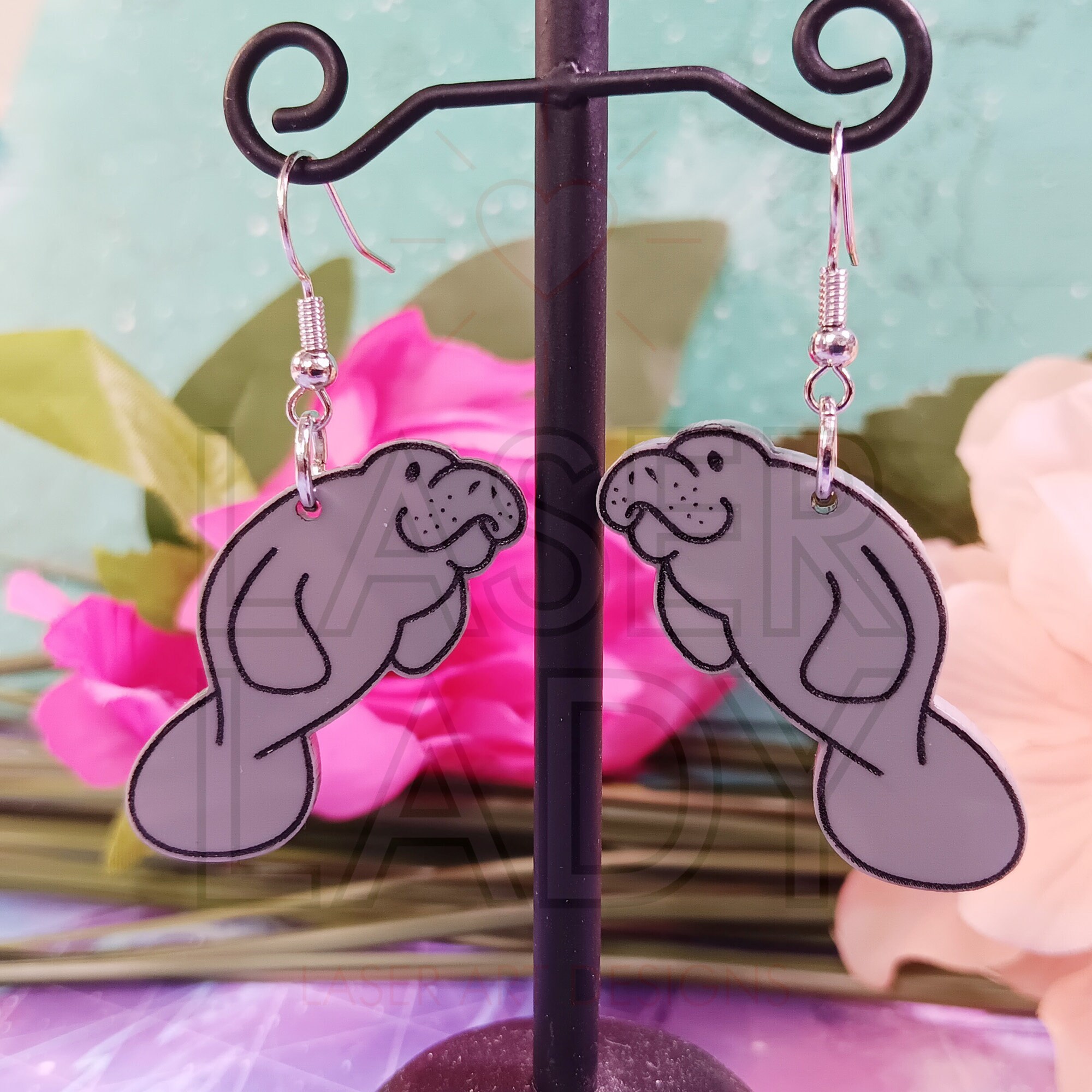 Manatee Sea Cow Cute Summer Animal Jewelry Laser Cut File Download ...