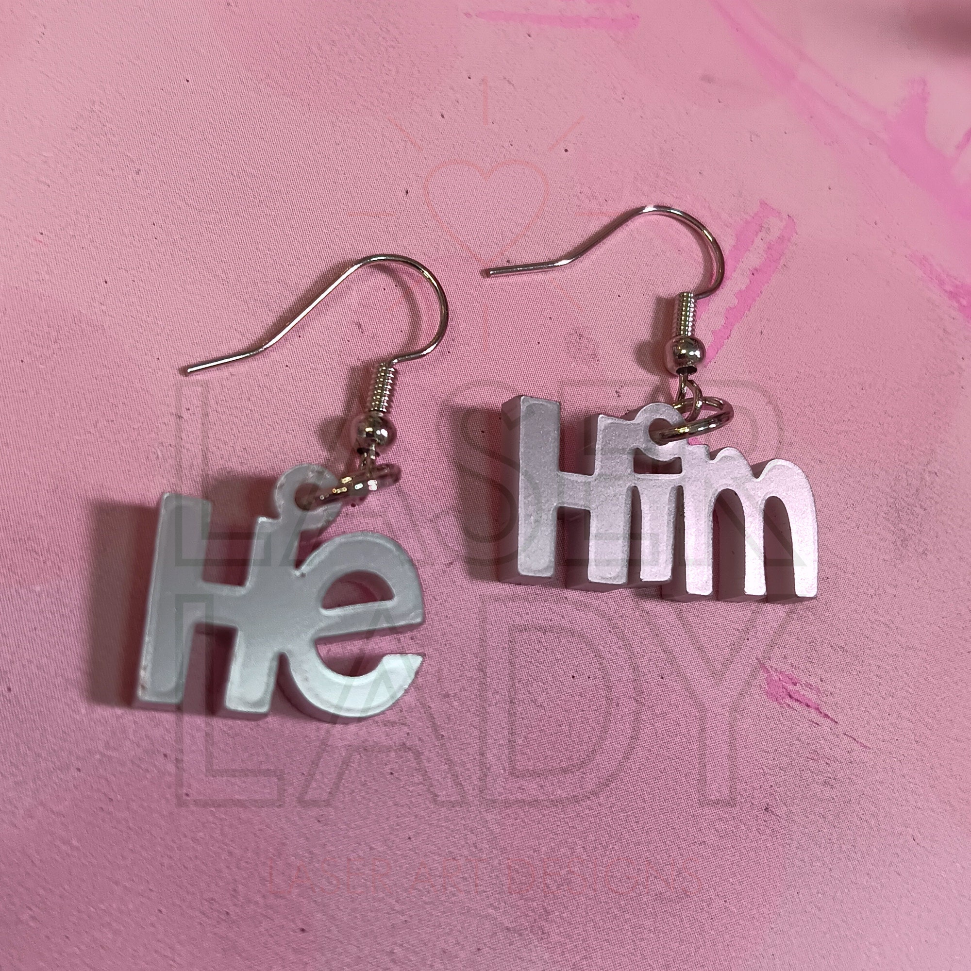 Pronoun Pins, Pendants & Earrings Jewelry Laser Cut File ~ .PDF .SVG ...