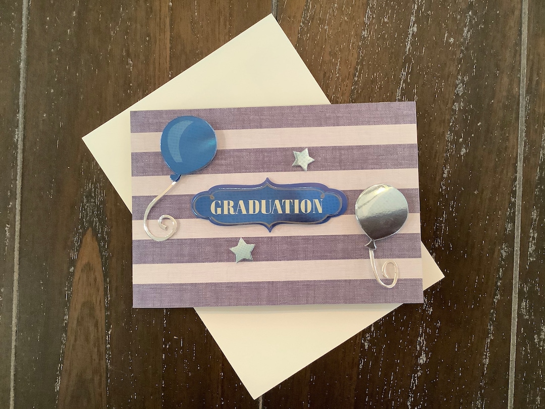 3D Graduation Card: Handmade Greeting Card With Balloons - Etsy
