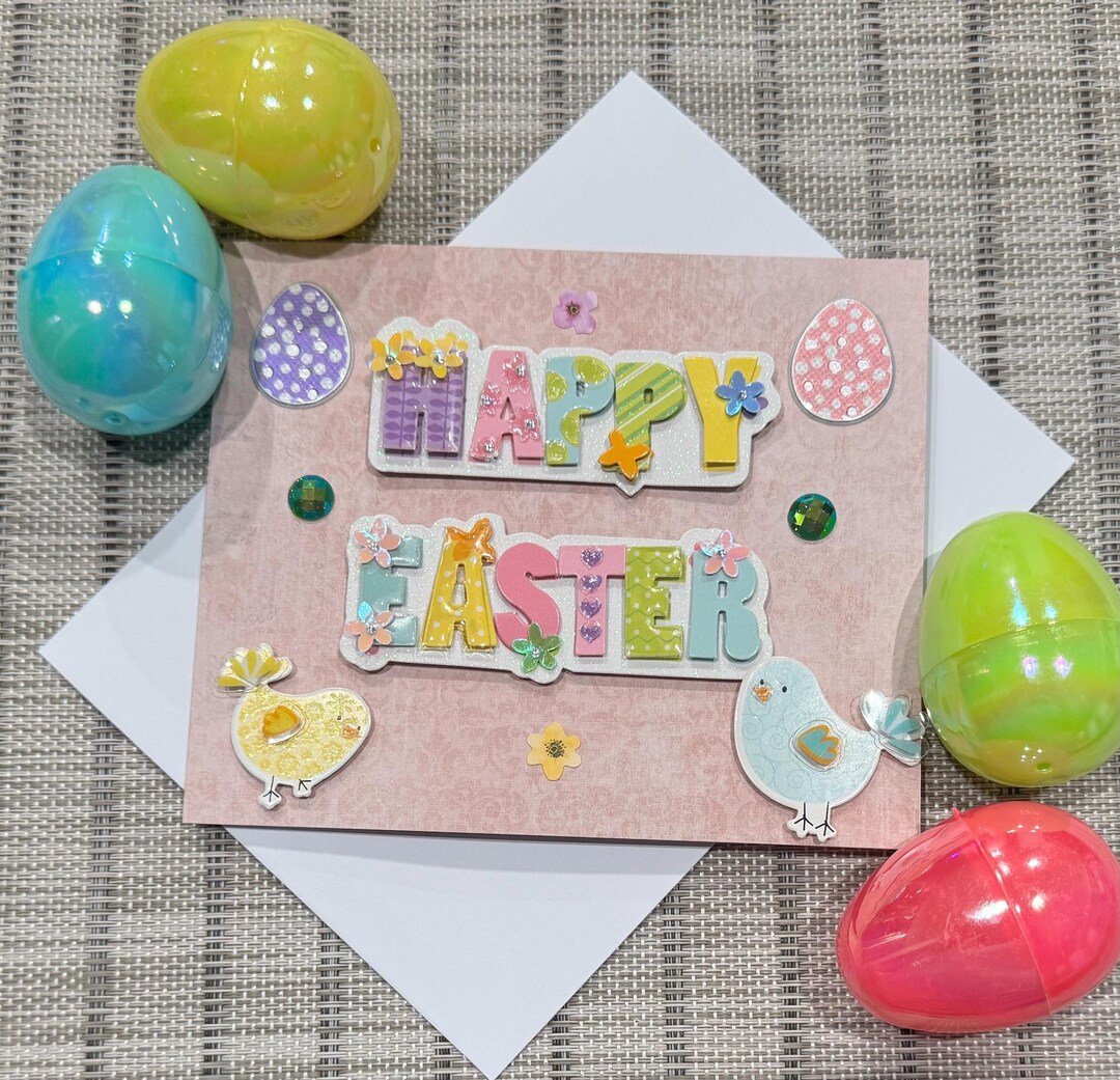 3D Easter Card, Handmade Greeting Card - “happy Easter” - Etsy