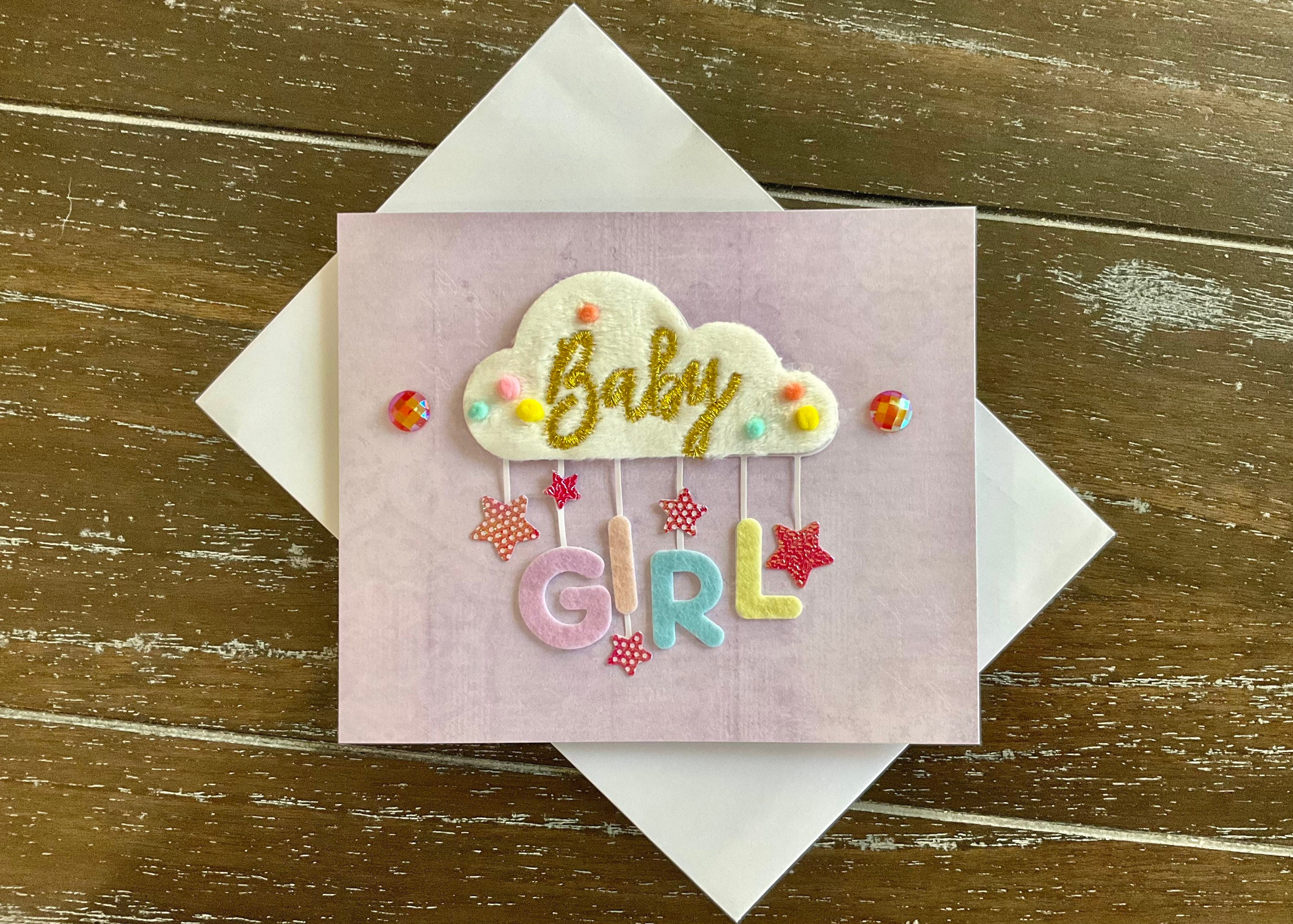 3D Baby Card, Handmade Greeting Card baby Girl - Etsy
