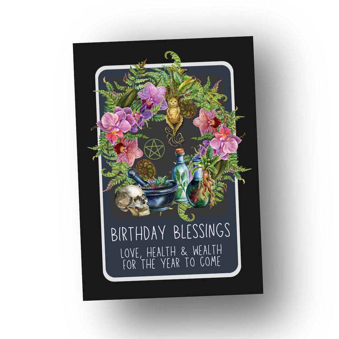 Pagan Witchy Birthday Card for Women / Witch Spells & Witchcraft / Unique Birthday Blessings for ...