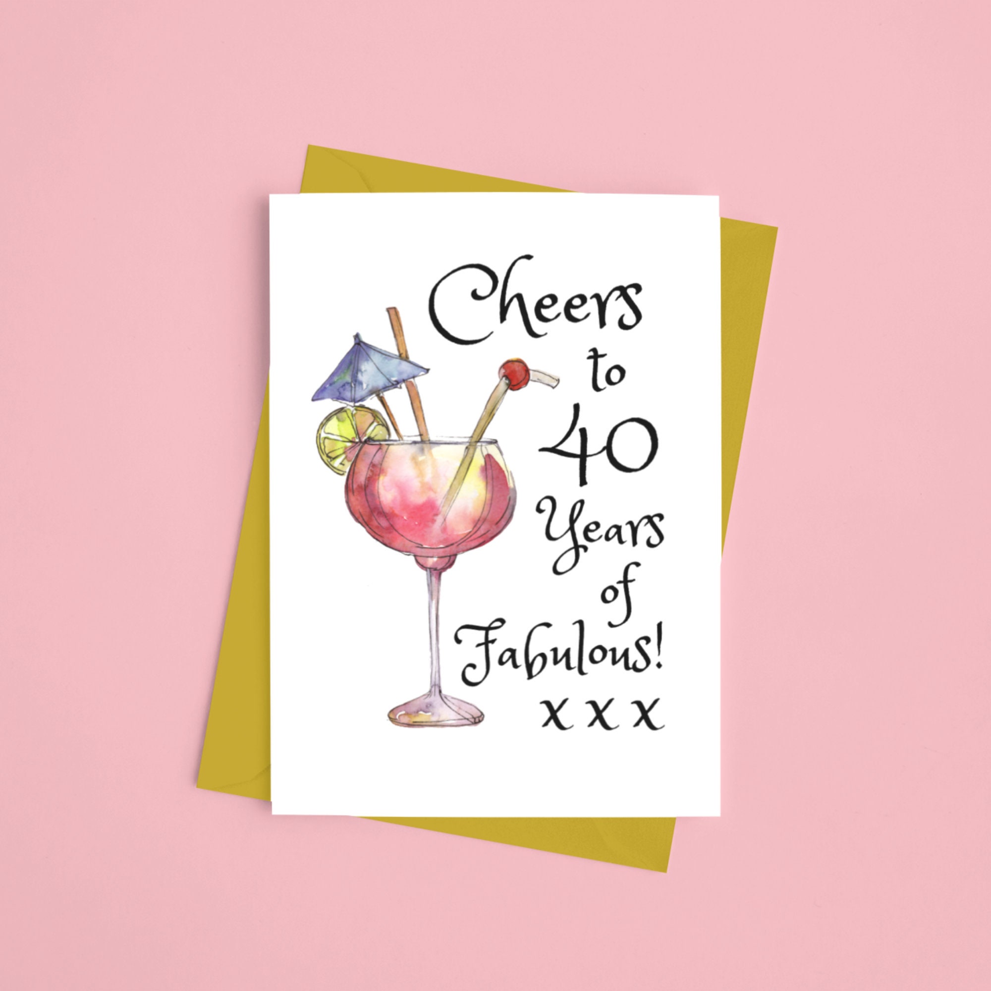 40th Birthday Card for Women / Fabulous Fortieth Birthday Card - Etsy