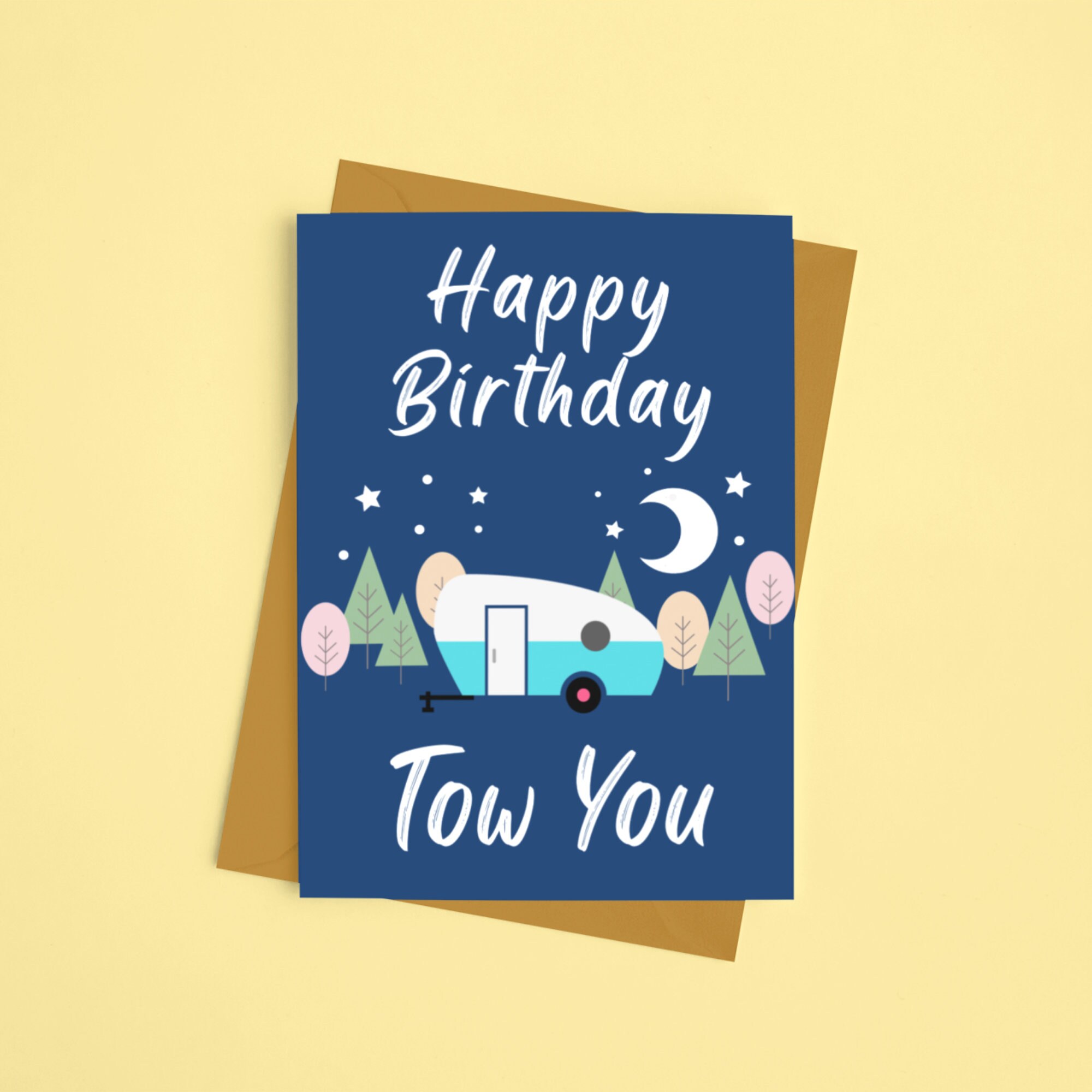 Caravan Birthday Card for Him or Her / Happy Birthday Tow You - Etsy