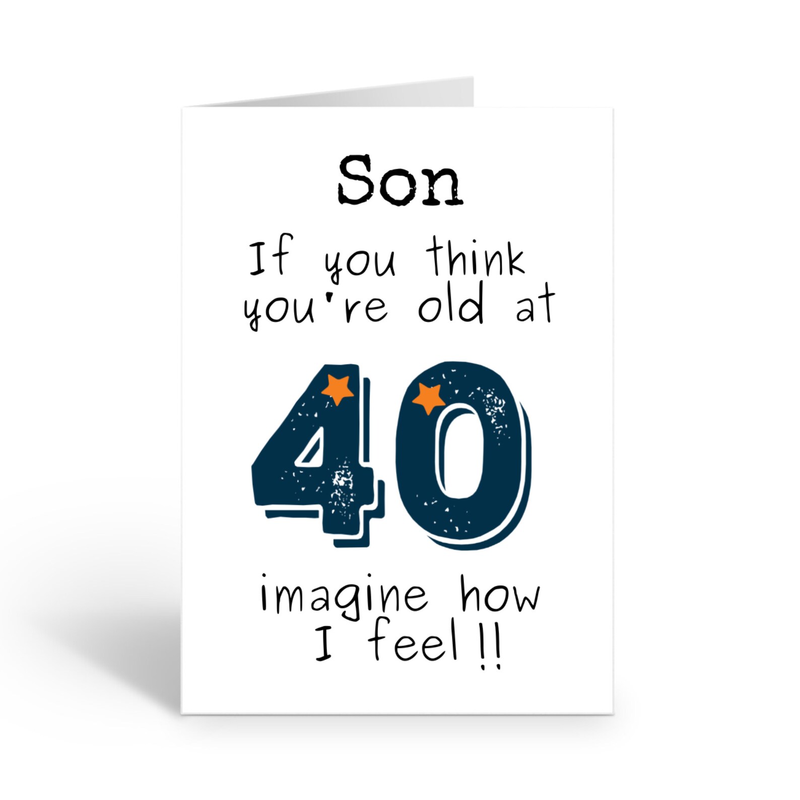 Birthday Card for Son Turning 40 / Fun 40th Birthday Card for - Etsy