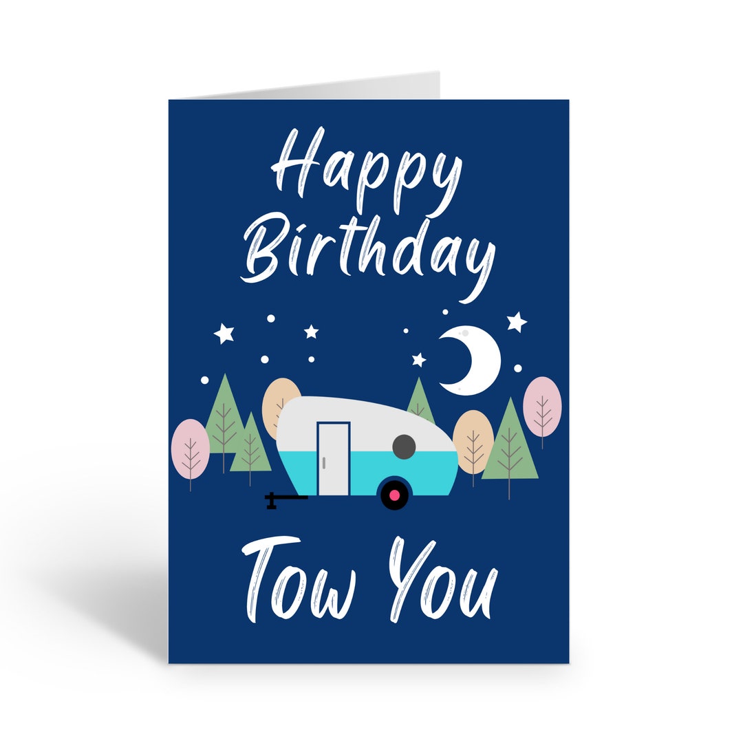 Caravan Birthday Card for Him or Her / Happy Birthday Tow You - Etsy