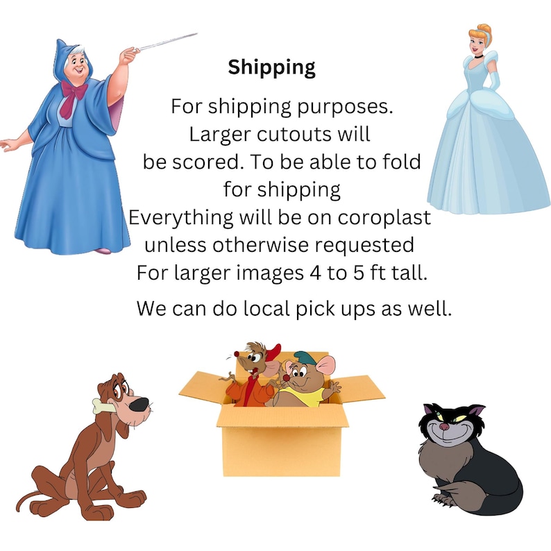 Cinderella Character Prop Cutout Princess Birthday Babyshower Fairy ...