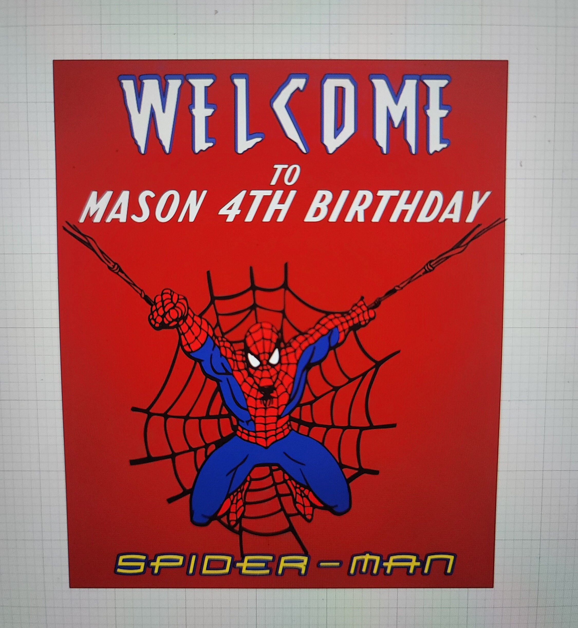 Spiderman Acrylic Sign Welcome Sign Birthday Acrylic Sign Frameless ...
