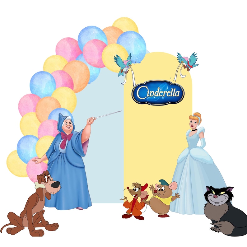 Cinderella Character Prop Cutout Princess Birthday Babyshower Fairy ...