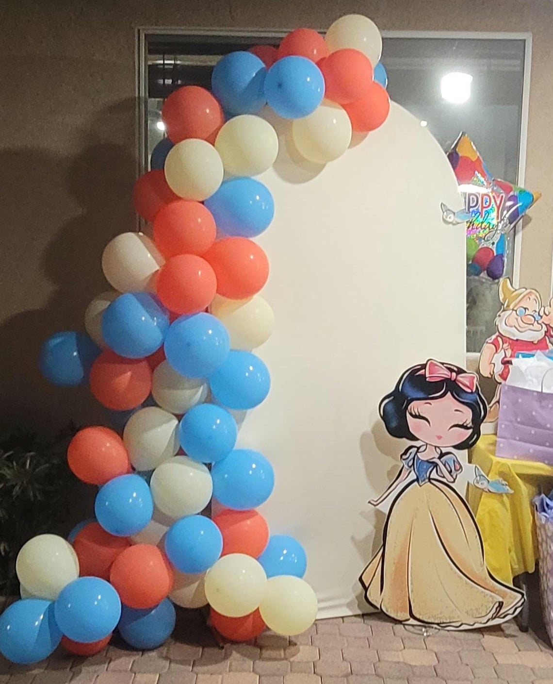 Snow White Birthday Props Cutouts Seven Dwarfts Display, Princess Snow ...