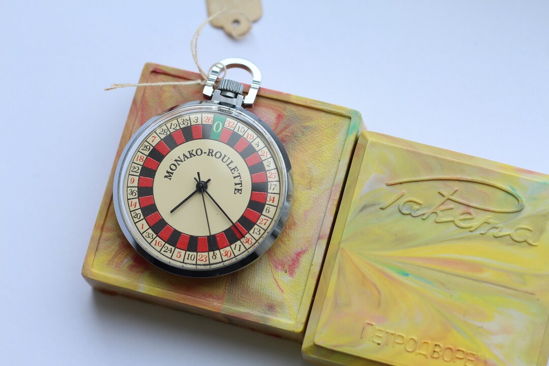 NOS. Pocket Watch Raketa MONACO Roulette / Movement Cal. 2609.NA 19 ...