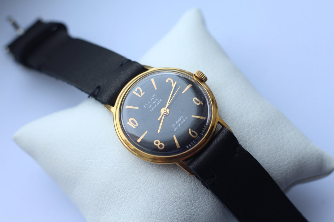 Poljot De Luxe Automatic Wrist Watch 29 Jewels / Vintage USSR Gold-plated AU20 - Etsy