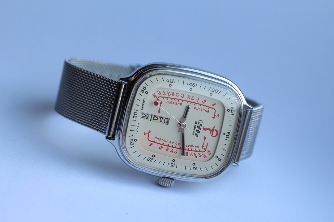 Pulsometer Watch Slava Medical, With Pulsometer Scale, Mechanical Watch ...