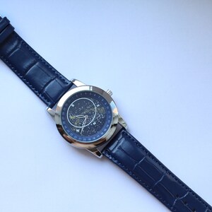 Celestial Night Sky Modern Automatic Watch Luxurious Stainless Steel ...