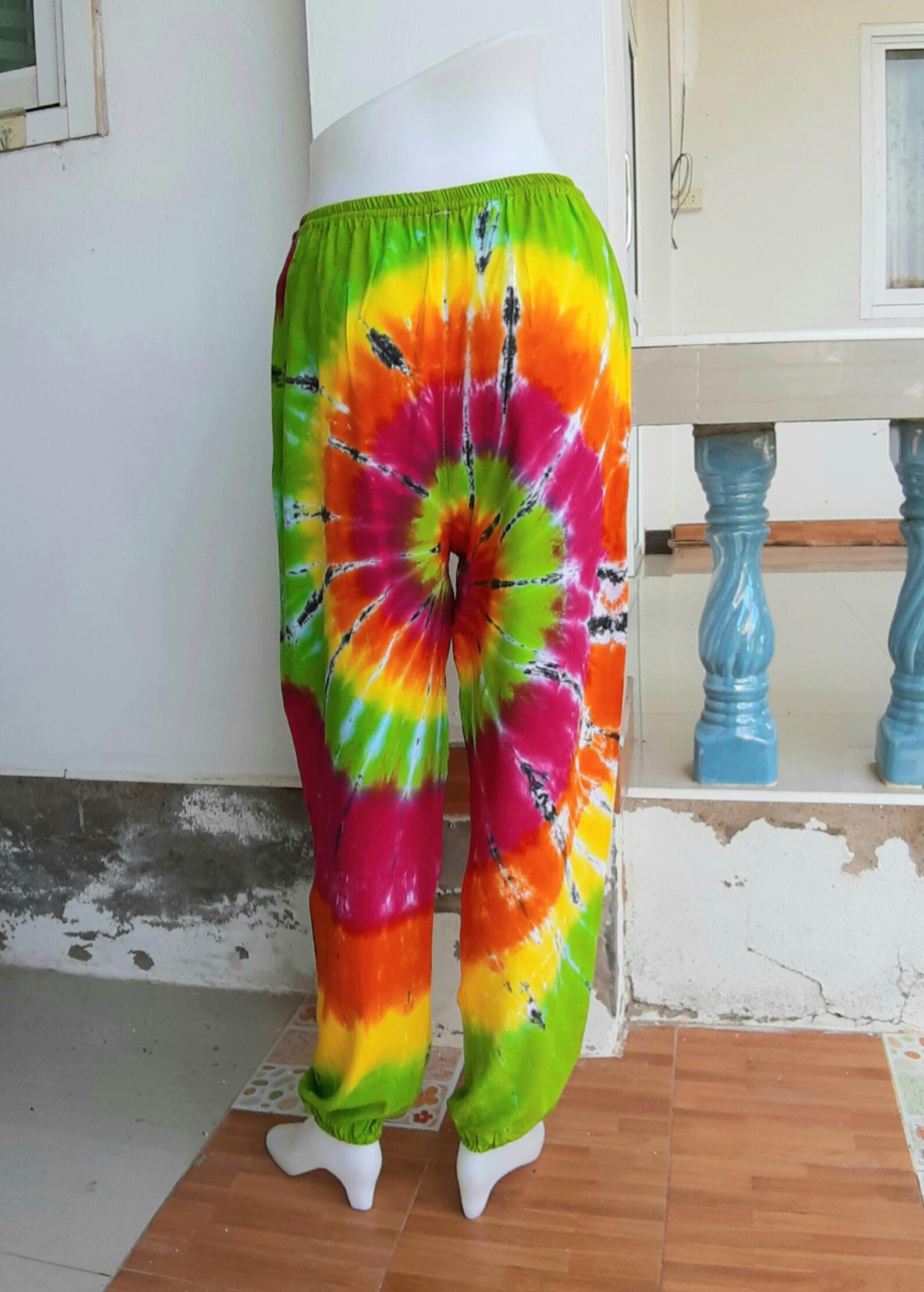Colorful Tie Dye Reggae Pants, Boho Hippie Travel Summer Beach Festival ...