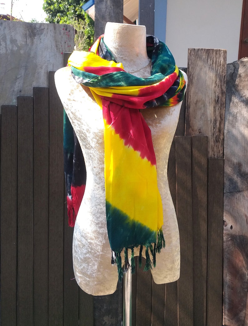 Colorful Rasta Reggae Tie Dye Sarong Coverup Beachwear Boho Hippie Tie ...