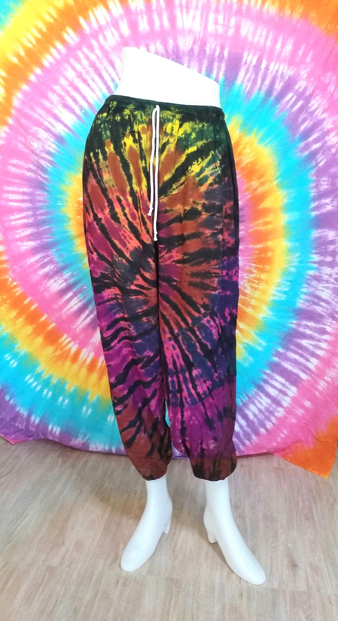 Tie Dye Pants Boho Hippie Gypsy Reggae Pants P02 - Etsy