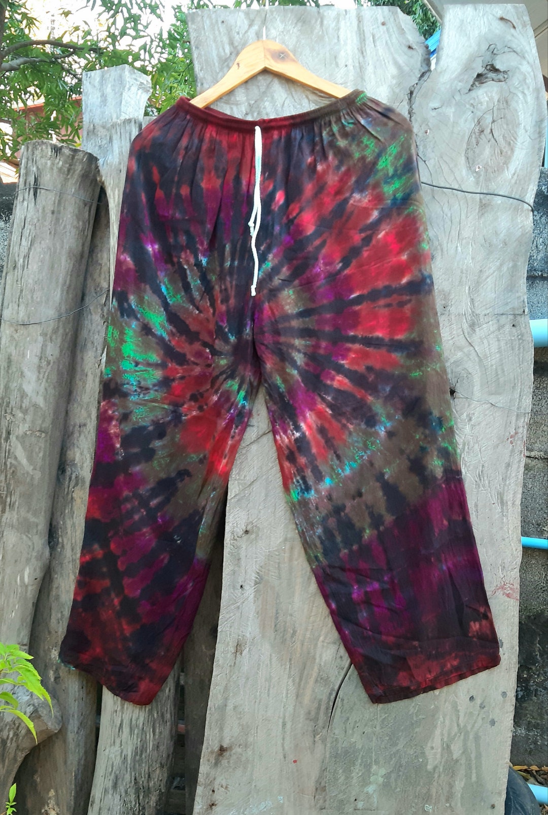 Hippie Boho Tie Dye Reggae Pants Free Size for Unisex P18 - Etsy