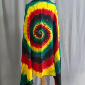 Colorful Rasta Reggae Tie Dye Sarong, Beach Cover Up, Boho Hippie Scarf ...