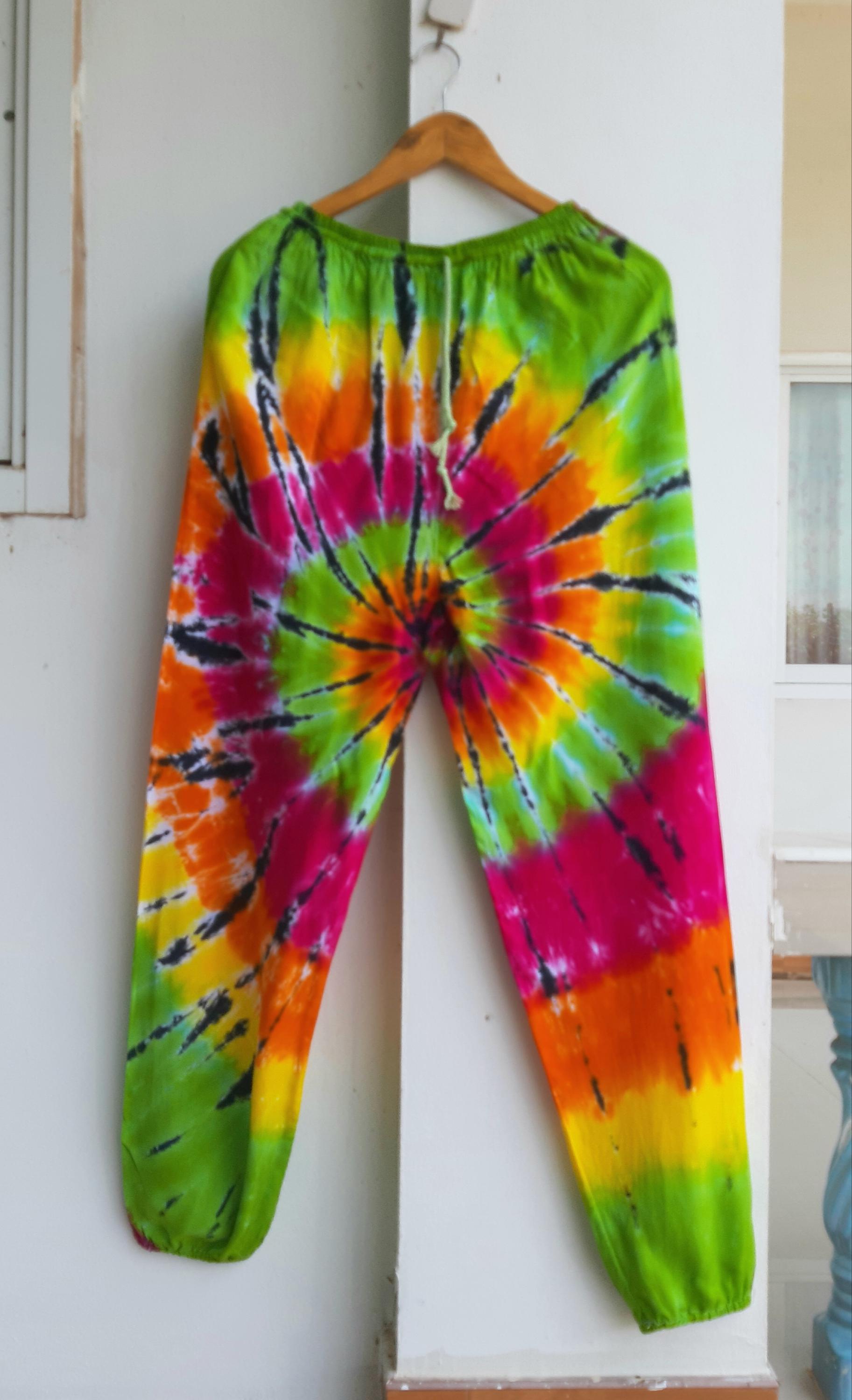 Colorful Tie Dye Reggae Pants, Boho Hippie Travel Summer Beach Festival ...