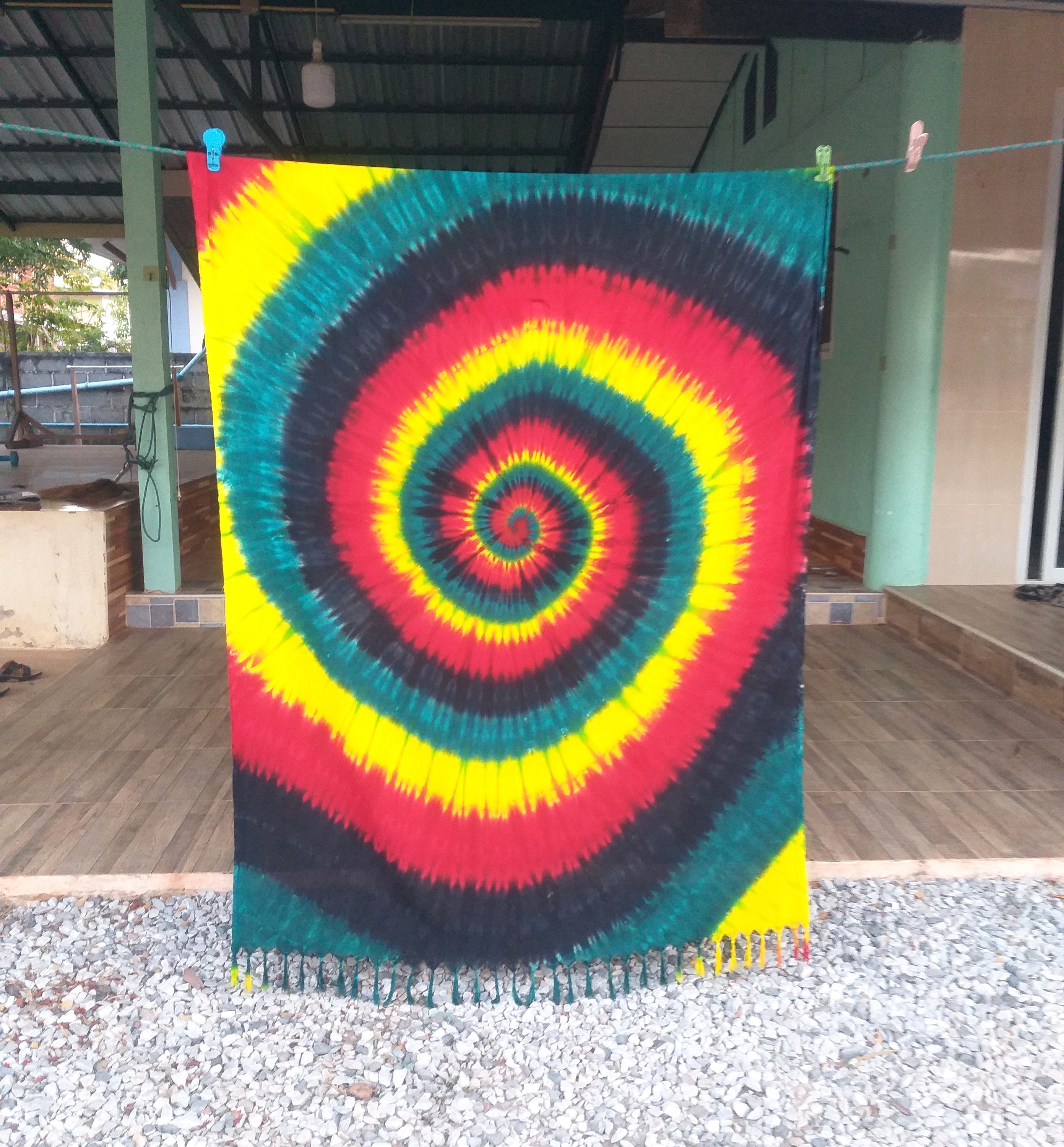 Colorful Rasta Reggae Tie Dye Sarong Coverup Beachwear Boho Hippie Tie ...