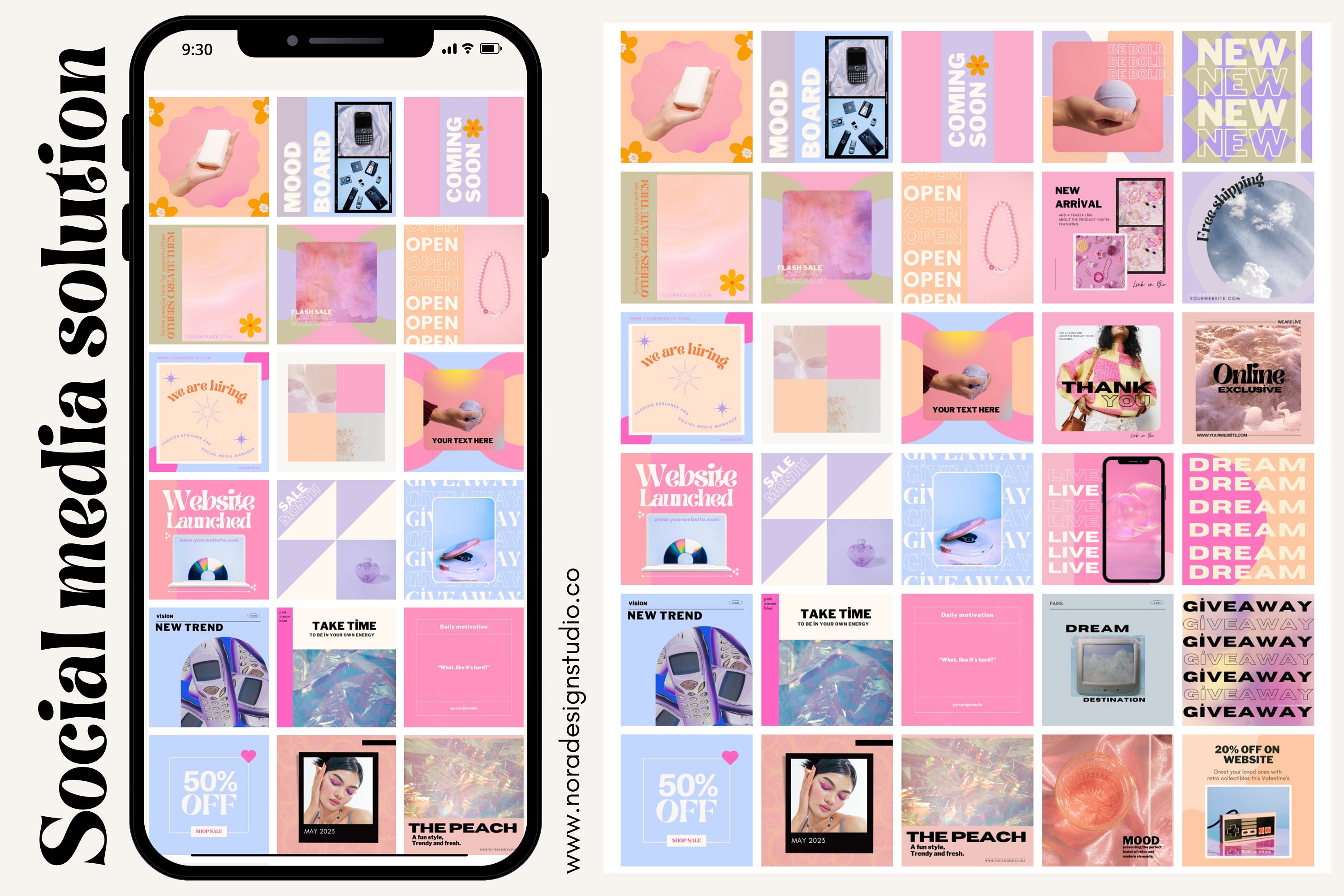 Y2K AESTHETIC 30 Instagram Posts Canva Editable Template - Etsy