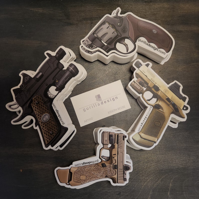 Cartoon Pistol Decals - Etsy